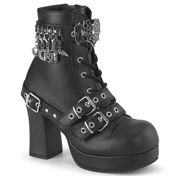 Shoes | Goth Platform Heel Heart Lace Up Ankle Boots | Poshmark